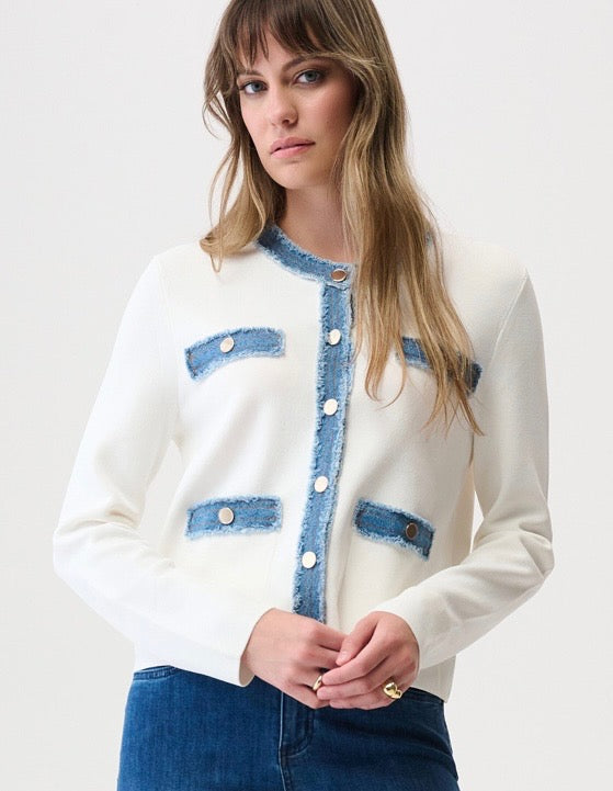 Milano Stitch Jacket Denim Trim – Pooja Boutique